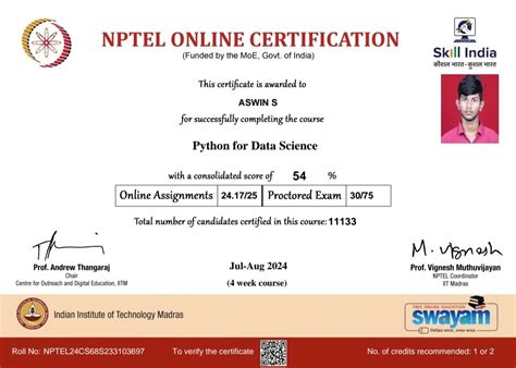 Aswin S On Linkedin Python Datascience Nptel