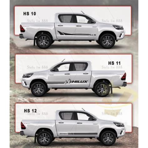 Toyota Hilux Colour Car Side Body Sticker Shopee Philippines