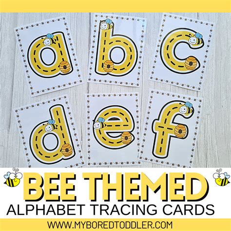 Bee Alphabet Tracing Cards Uppercase And Lowercase Alphabet Tracing