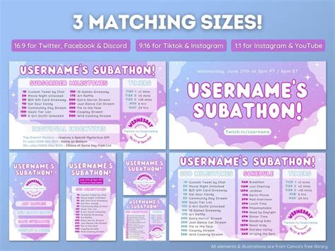 Starry Sky Subathon Twitch Subathon Social Media Package Twitch