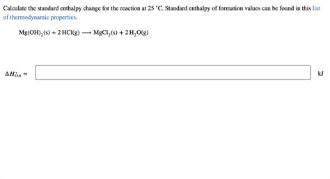Solved Calculate The Standard Enthalpy Change For The Chegg