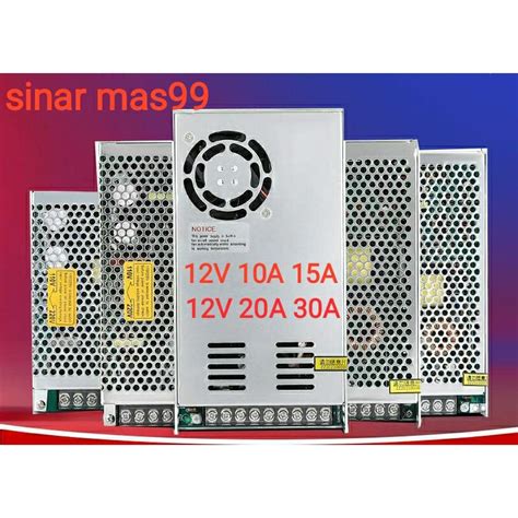 Jual POWER SUPPLY DC 12V 10A 20A 30A BUAT KAMERA CCTV LAMPU STRIP LED DC 12V Shopee Indonesia
