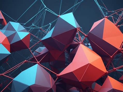 3d render of an abstract communications background with low poly plexus