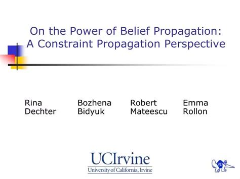 Ppt On The Power Of Belief Propagation A Constraint Propagation Perspective Powerpoint