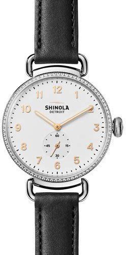Shinola 38mm Canfield Watch With Diamonds Black Diamond Women Canfield