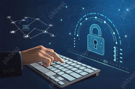 Press Enter Button On The Keyboard Computer Shield Cyber Key Lock Security Illustration