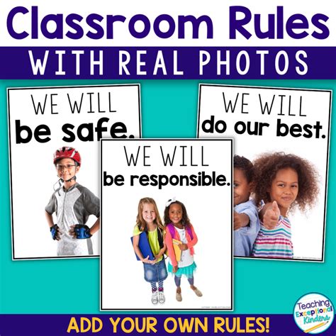 Classroom Rules Posters Photo Version Teaching Exceptional Kinders
