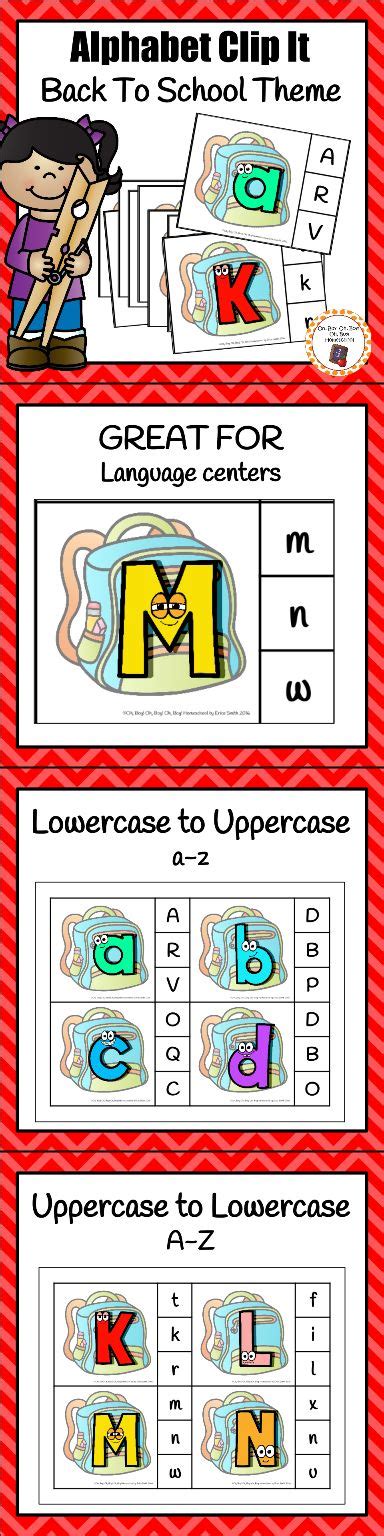 Back To School Alphabet Clip It Cards Preschool Reading Center
