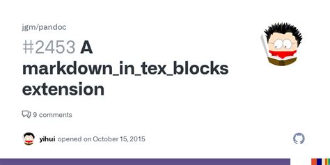 A Markdown In Tex Blocks Extension Issue Jgm Pandoc Github