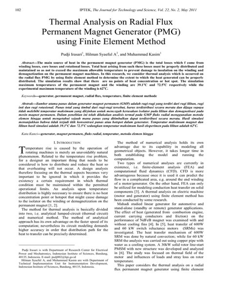 Thermal Analysis On Radial Flux Permanent Magnet Generator