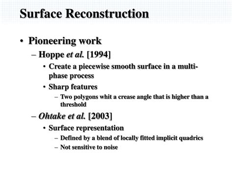 Ppt Robust Moving Least Squares Fitting With Sharp Features