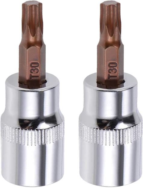 Juttzzei 2pcs Torx Bit Socket 38 Drive X T30 Premium S2 Alloy Steel