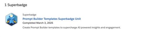 Trailhead Salesforce Promptbuilder Superbadge Lifelonglearning