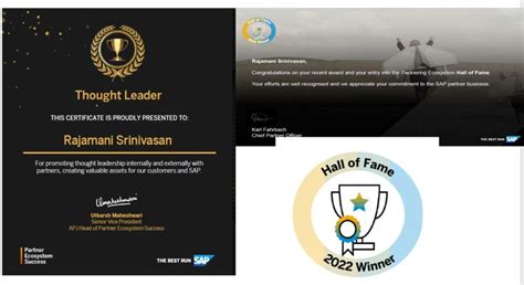 Rajamani Srinivasan On Linkedin Enrich Sap Thoughtleadership Dreamteam Halloffame Awards