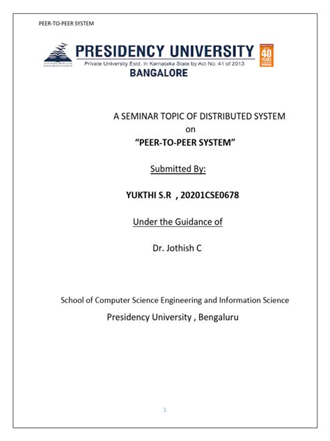 A Seminar Topic Of Distributed System Download Free Pdf Peer To