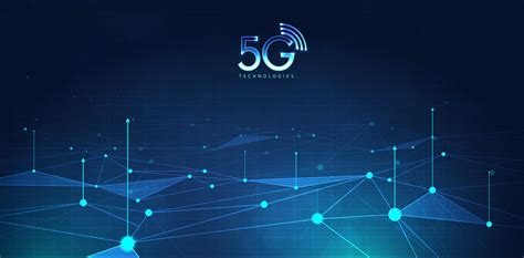 5g technology with computer network connection line between building
