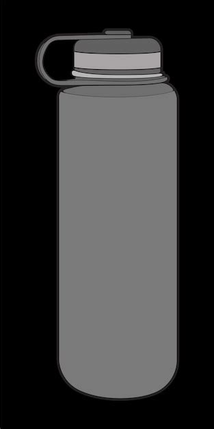 스케치 스타일 텀블러 병 교육 템플릿 개요 벡터 일러스트에서 텀블러 병 개요 그리기 벡터 텀블러 병의 색칠 프리미엄 벡터