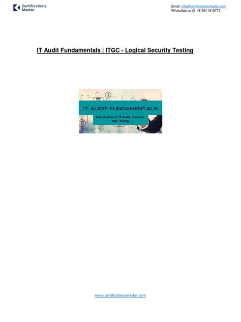It Audit Itgc Framework Sox 404 Testing Pdf Audit Computing
