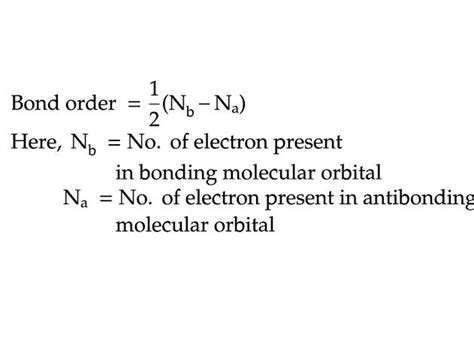 How To Calculate Bond Order The Bond Order N Molecule Is