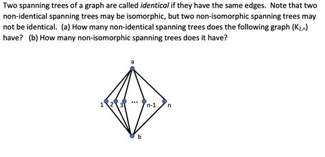 Solved Two Spanning Trees Of A Graph Are Called Identical If