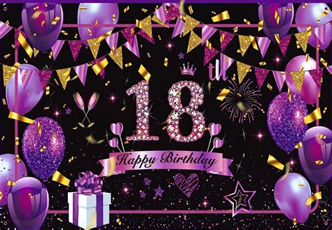18th Birthday Rations Backdrop Banner Pink Rose Gold Happy 18th