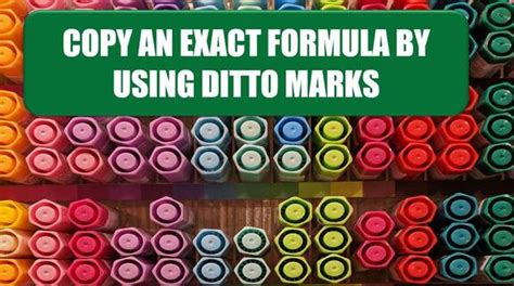 Copy An Exact Formula By Using Ditto Marks Excel Tips Mrexcel