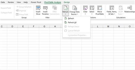 How To Refresh A Pivot Table