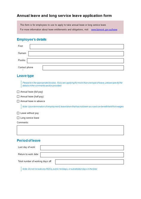 Leave Application Request Email Template