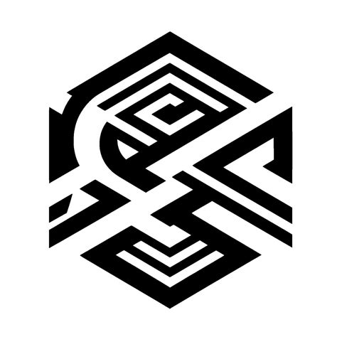 Abstract Bold Monochrome Geometric Featuring A Layered Hexagonal Structure With Interlocking