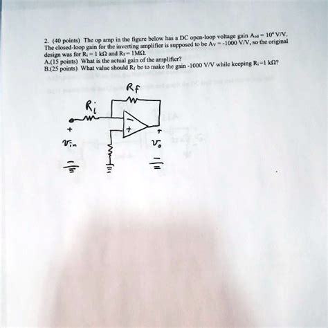 SOLVED Points The Op In The Figure Below Has A DC Open Loop Voltage Gain Ao V V The