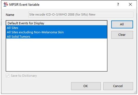 Mp Sir Event Variable Dialog — Seerstat Help System