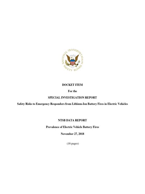 5 Electric Vehicle Fire Data Factual 12212018 Rel Pdf Hybrid Electric Vehicle Hybrid Vehicle