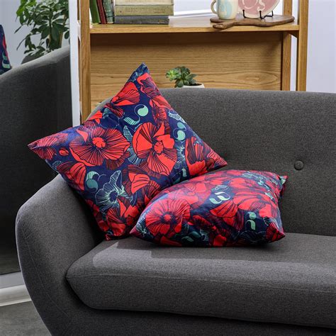 ბალიში ყაყაჩო ლურჯი