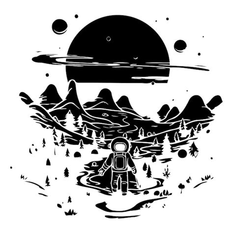 Premium Vector Astronaut On The Background Of The Moon Vector Illustration
