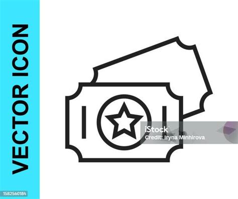 흰색 배경에 격리 된 검은 줄 서커스 티켓 아이콘 놀이 공원 벡터 1에 대한 스톡 벡터 아트 및 기타 이미지 1 개념 건네주기 Istock