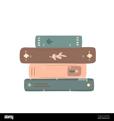 Pile Of Vintage Books Composition With Old Stack Of Closed Books In Different Colors Isolated