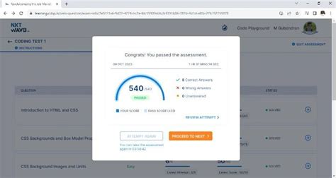 Passed Nxtwave Coding Test With Perfect Score Gubendran M Posted On