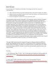 HSA Week 3 Discussion Docx Week 3 Discussion Current Rules Of HC IT Healthcare Information