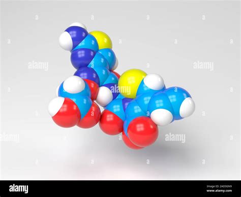 Cefixime Molecule Computer Artwork Showing The Molecular Structure Of Cefixime Cefixime Is A