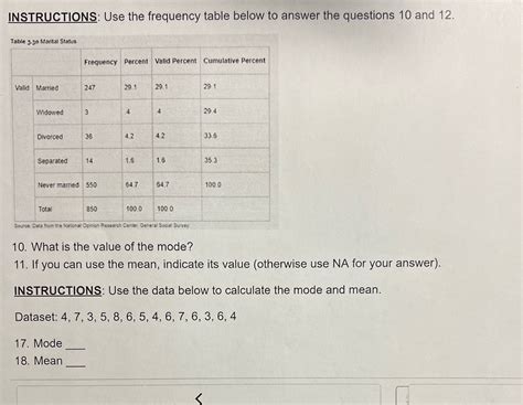 Solved INSTRUCTIONS Use The Frequency Table Below To Answer The Questions Course Hero