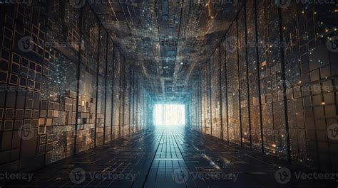 3d Rendering Abstract Digital Technology Background Network Connection Structure Digital Data