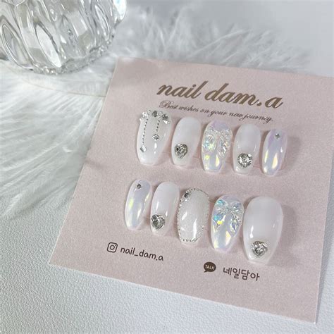 💚짧은네일💚 웨딩데이 머메이드 파우더 네일 에이블리