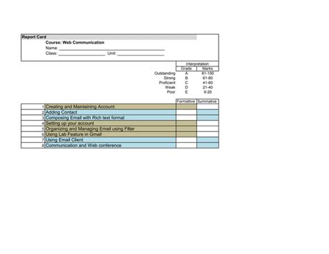 Marking Grid Web Communications Xlsx