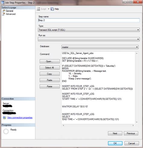 creating multi step and dynamic sql server agent jobs