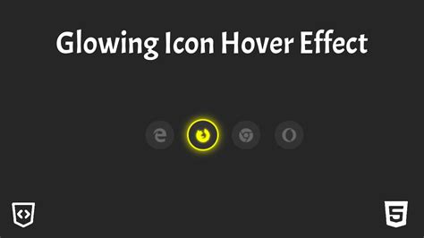 Glowing Icon Hover Effect With Html And Css Youtube