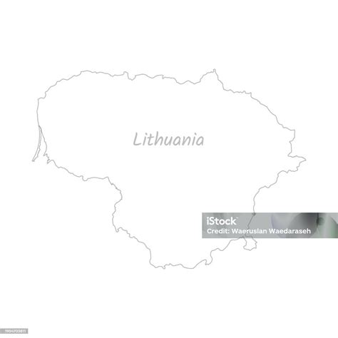 리투아니아지도 손으로 그린 간단한 양식 흰색 배경 벡터 일러스트 레이 션 Eps10에 고립 검은색에 대한 스톡 벡터 아트 및 기타 이미지 Istock