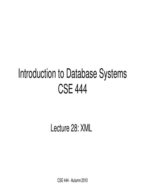 Fillable Online Introduction To Database Systems Lecture 28 Xml Fax
