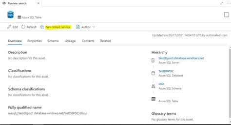 Unable To Detect Linked Service Of An Asset In Azure Data Factory Microsoft Qanda