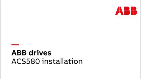 Acs580 Installation Youtube
