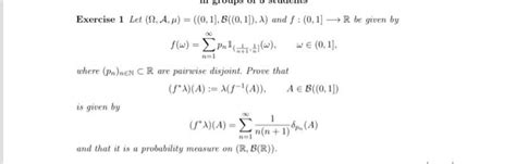 Exercise Let Ω A μ B λ and Chegg com
